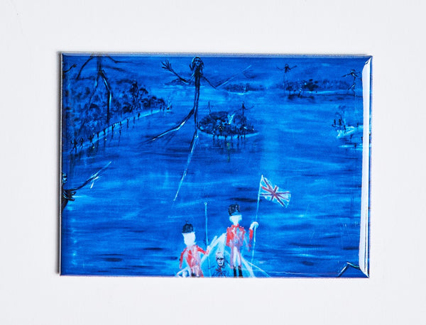 Detail of Invasion II, Gordon Syron, 1999 Magnet – Museums of History NSW